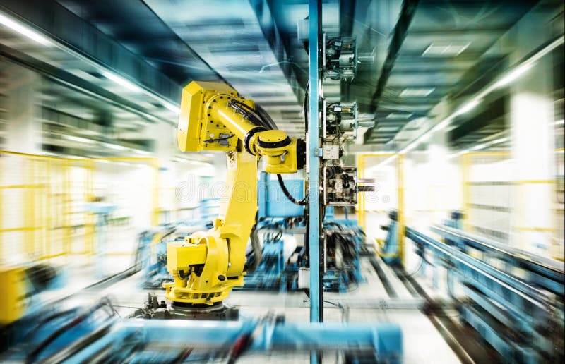 An Industrial Robot in a Workshop Stock Image - Image of intelligentize ...