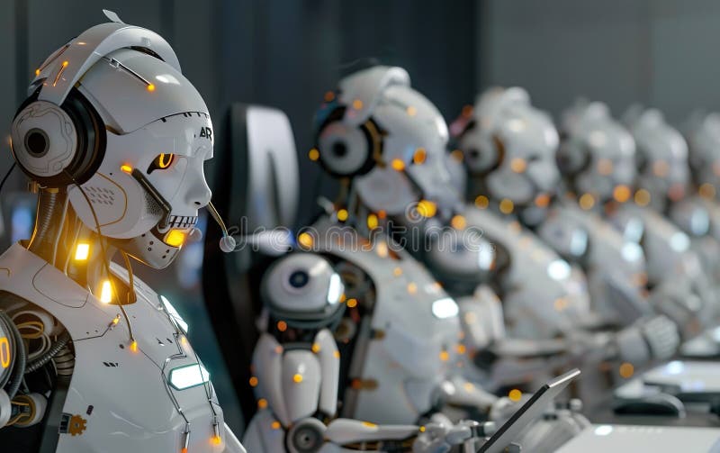 Robots, Neural Network Concept Stock Illustration - Illustration of ...