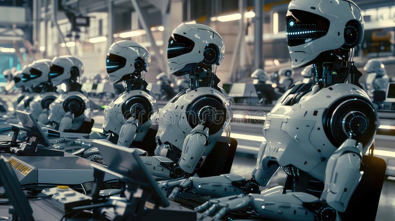 Robots Working in a Futuristic Office Environment Generated with AI ...