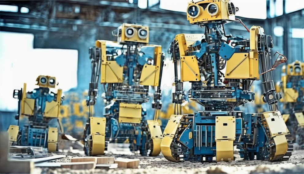 Robots Working in an Industrial Setting Stock Photo - Image of ...