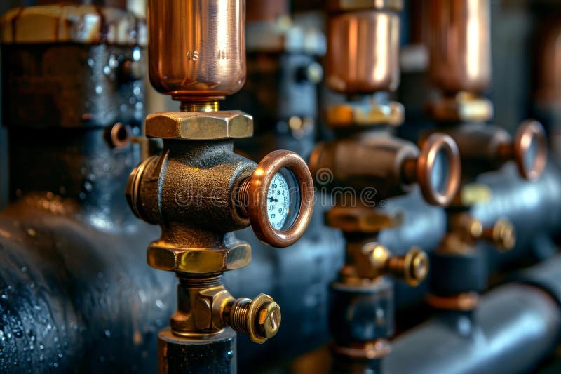 Robust Air Compressor Regulator Valves. Generate Ai Stock Image - Image ...