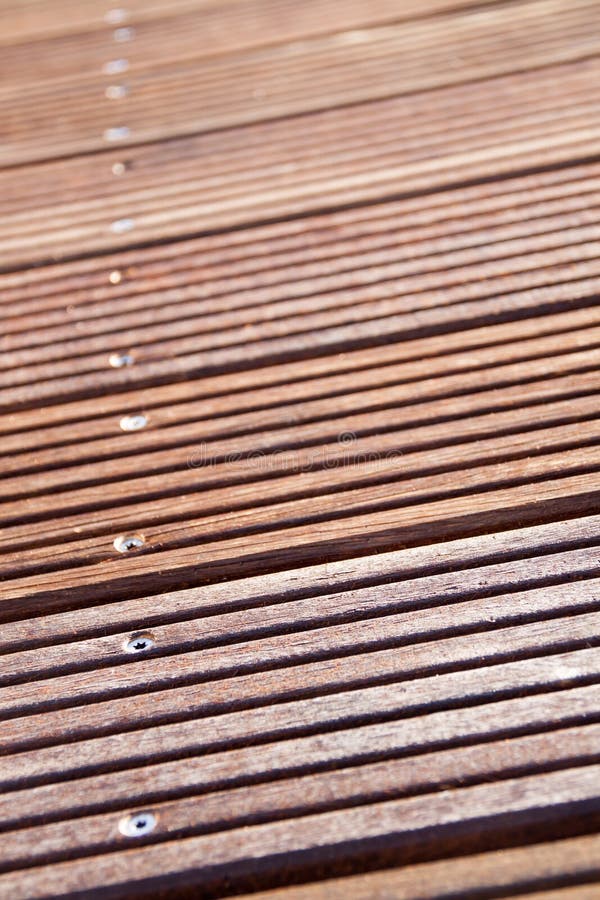 Weatherproof Wood Deck Patio Over Pond Stock Image - Image of ...