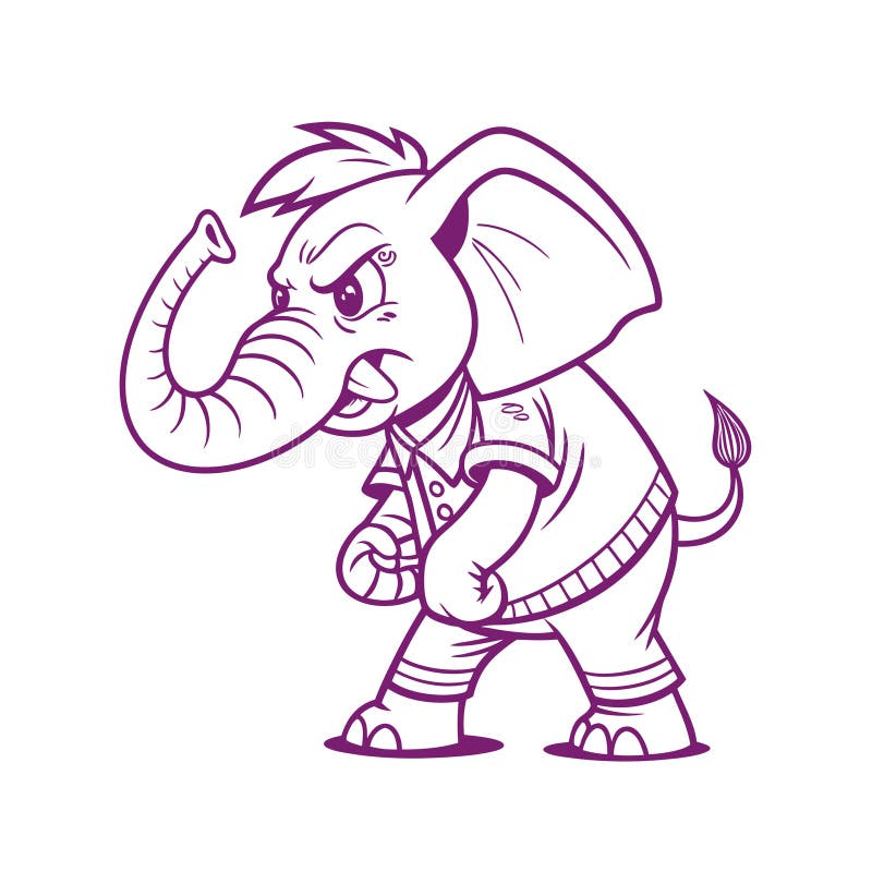 Robust Elephants Creative Coloring Session Stock Image - Illustration ...