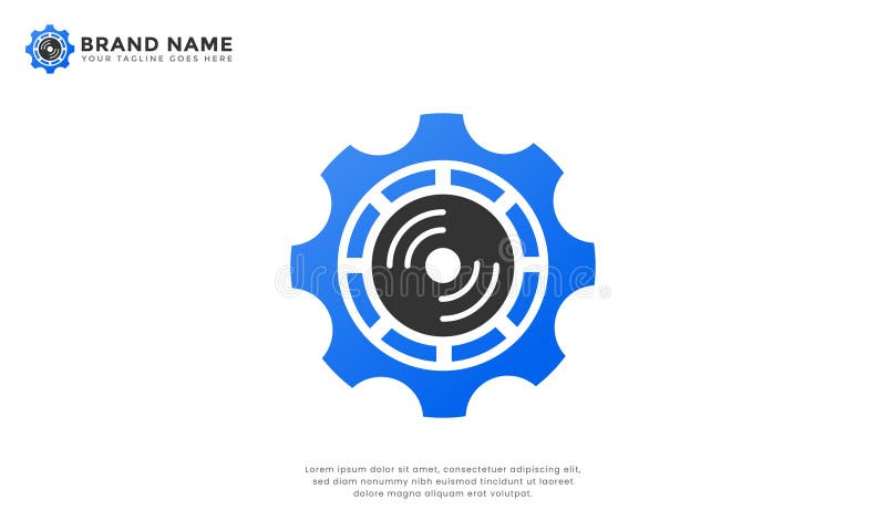 Music Gear Logo Robust Gear with a Cassette Core Stock Vector ...