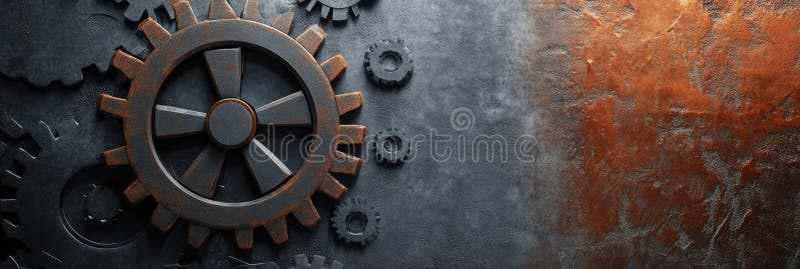 Robust Industrial Backdrop Featuring Large Gear Patterns in Gray and ...