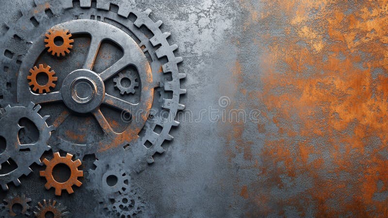 Robust Industrial Background Featuring Large Gear Patterns in Gray and ...