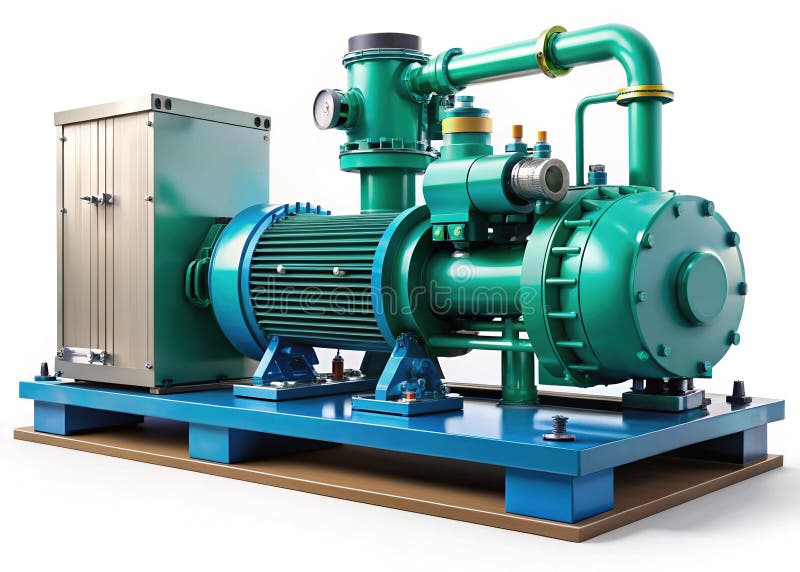 Robust Industrial Chiller Pump Installation with Vibration Isolation ...