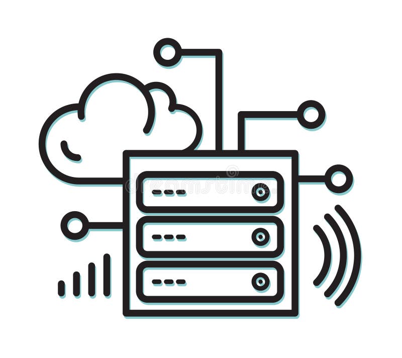 Robust Network Server Solution - Icon Stock Vector - Illustration of ...