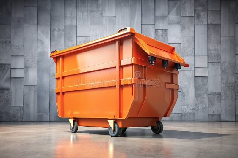 Robust Orange Industrial Wheeled Dumpster Efficient Waste Management ...
