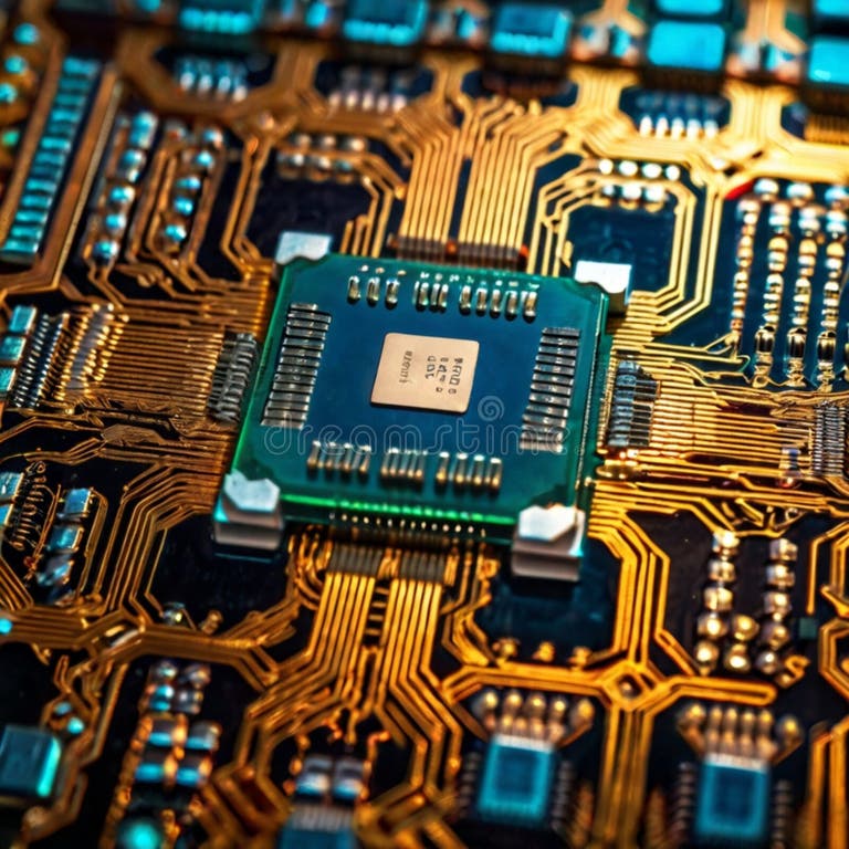 Robust Quantum CPU with Data Transfers on a PCB Motherboard. Stock ...