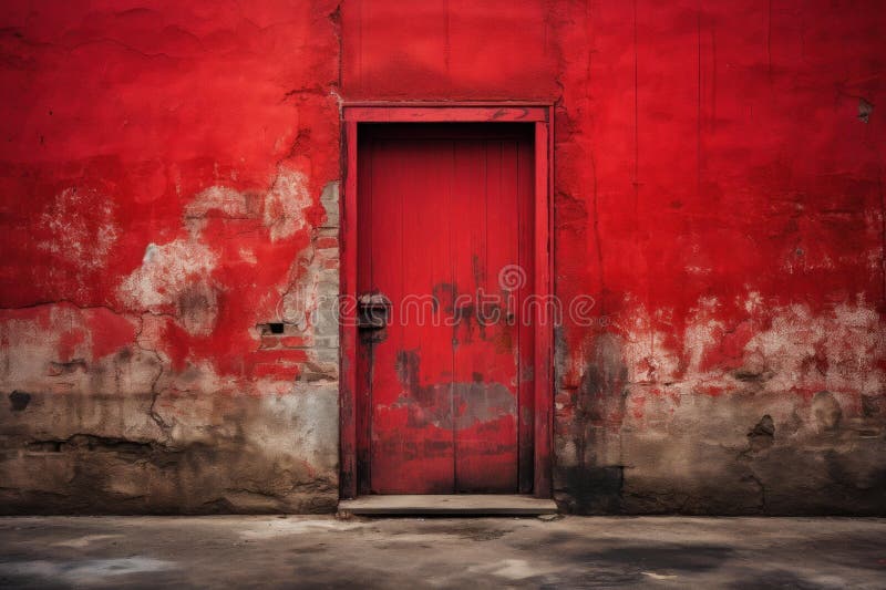 Robust Red Metal Doors. Generate Ai Stock Photo - Image of design, neon ...