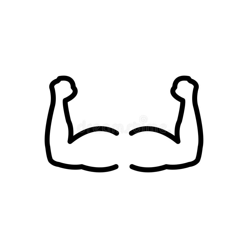 Black Line Icon for Robust, Strong and Solid Stock Vector ...