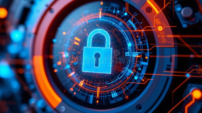 Robust Security System for Critical Data Secure Blue Stock Illustration - Illustration of ...