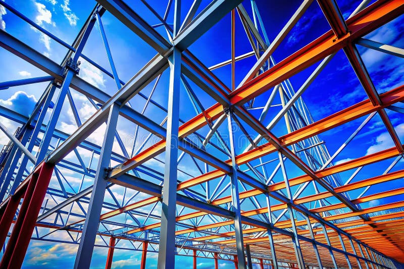 Robust Steel Framework Soaring Against a Clear Blue Sky Signaling ...