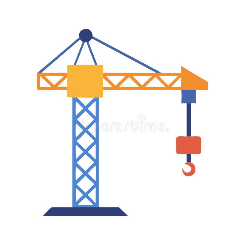 Robust Tower Crane Icon for Construction Sites Stock Illustration ...