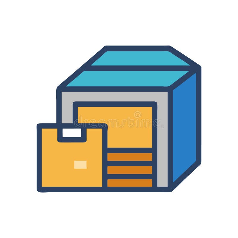 Robust Warehouse Box Icon for Storage Stock Vector - Illustration of ...