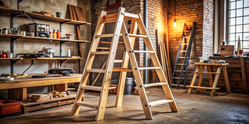 Robust Wooden Ladder Versatile Tool for Construction and Home ...