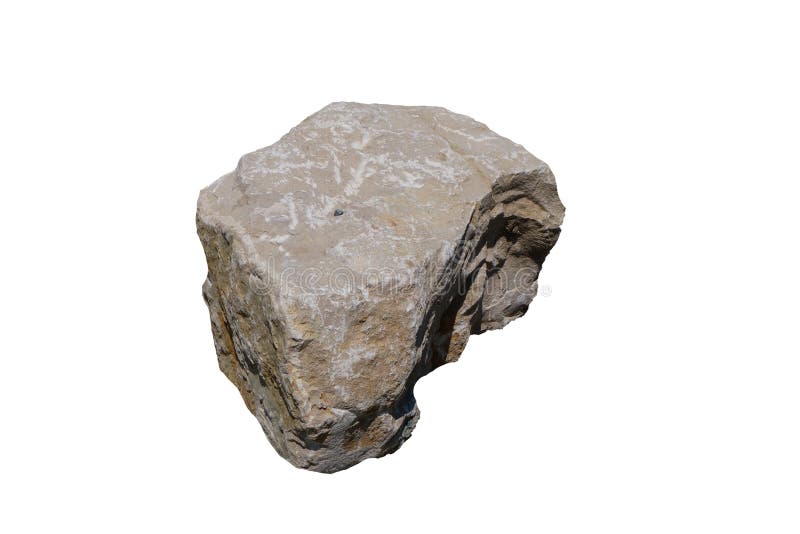 Roca De Piedra Grande Aislada En Blanco Imagen de archivo - Imagen de ...