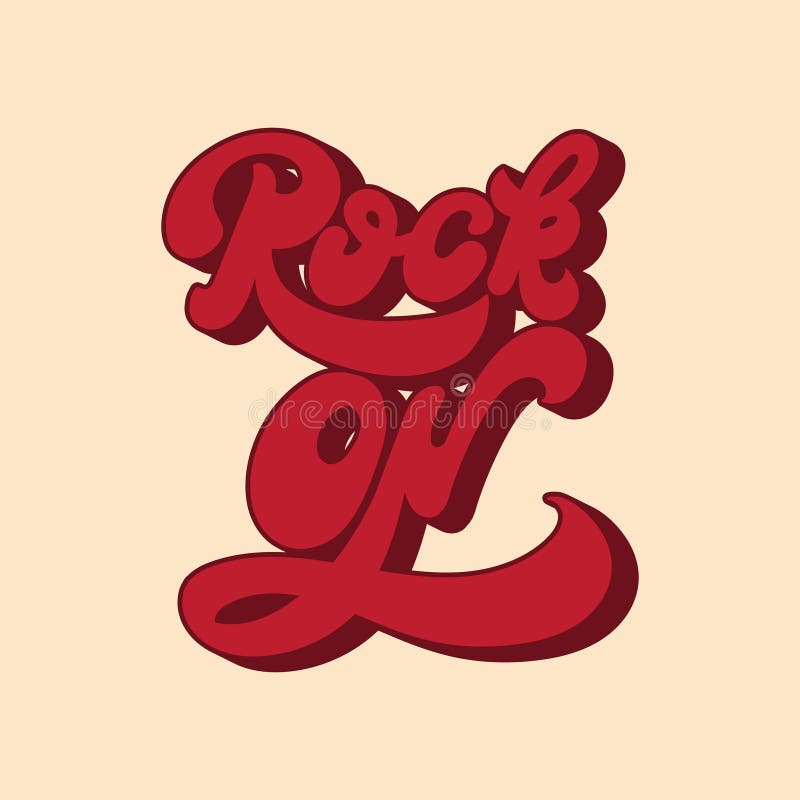 Roca Encendido Letras Manuscritas Del Vector Ilustración del Vector ...