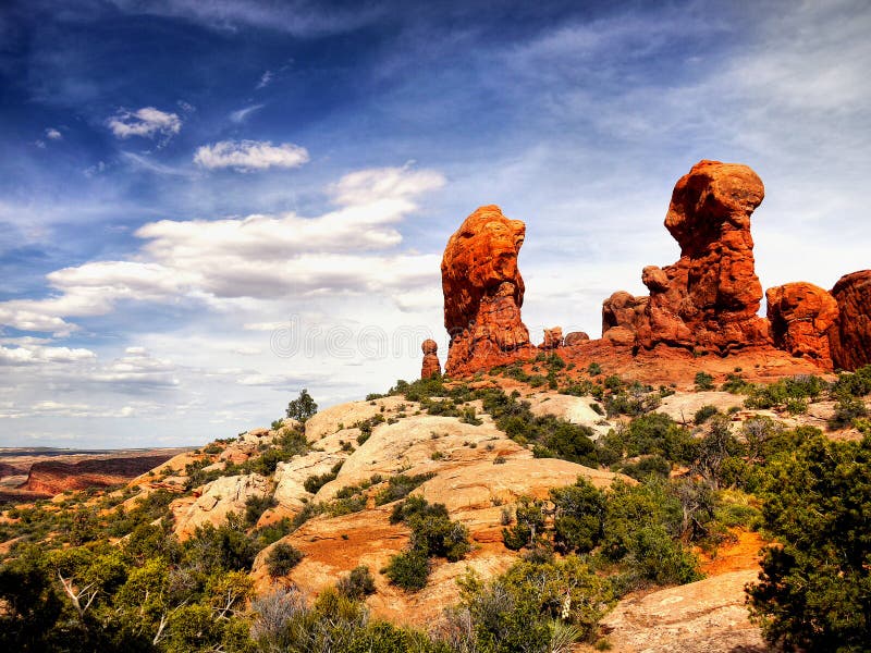Rocas Rojas, Arcos Parque Nacional, Utah Foto de archivo - Imagen de ...