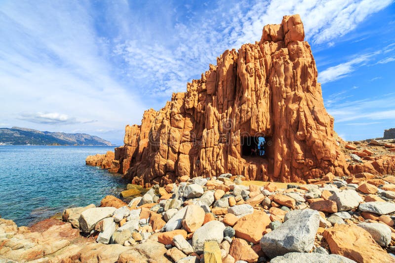 Rocca Rossa in Arbatax, Sardinia Stock Image - Image of outdoor ...