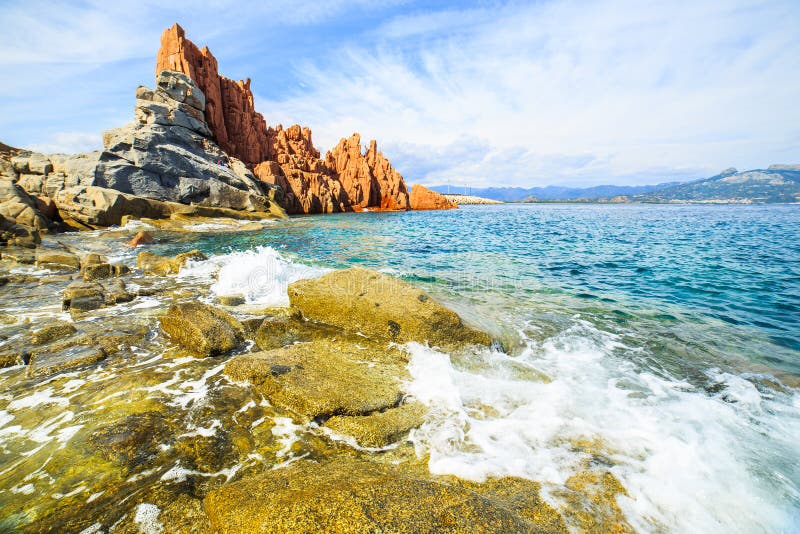 Rocca Rossa in Arbatax, Sardinia Stock Image - Image of outdoor ...