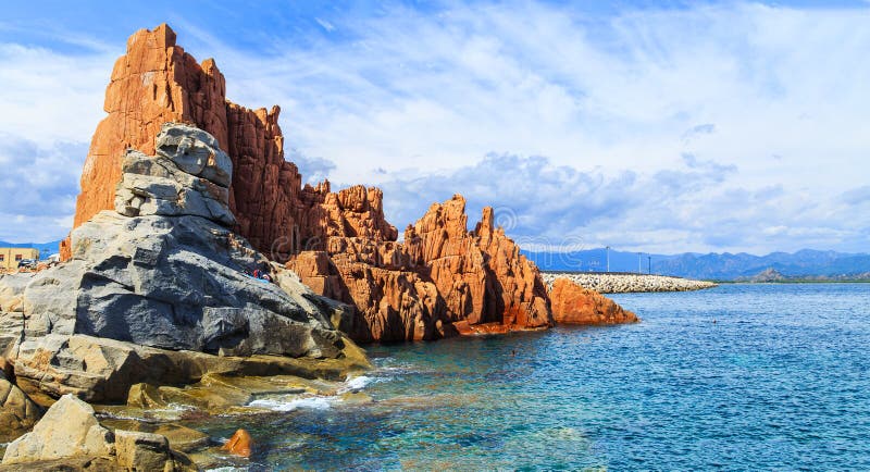 Rocca Rossa in Arbatax, Sardinia Stock Image - Image of outdoor ...