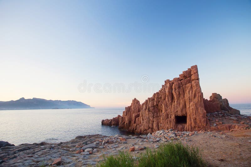 Rocce Rosse Arbatax, Sardinia Stock Photo - Image of cliff, cloud ...