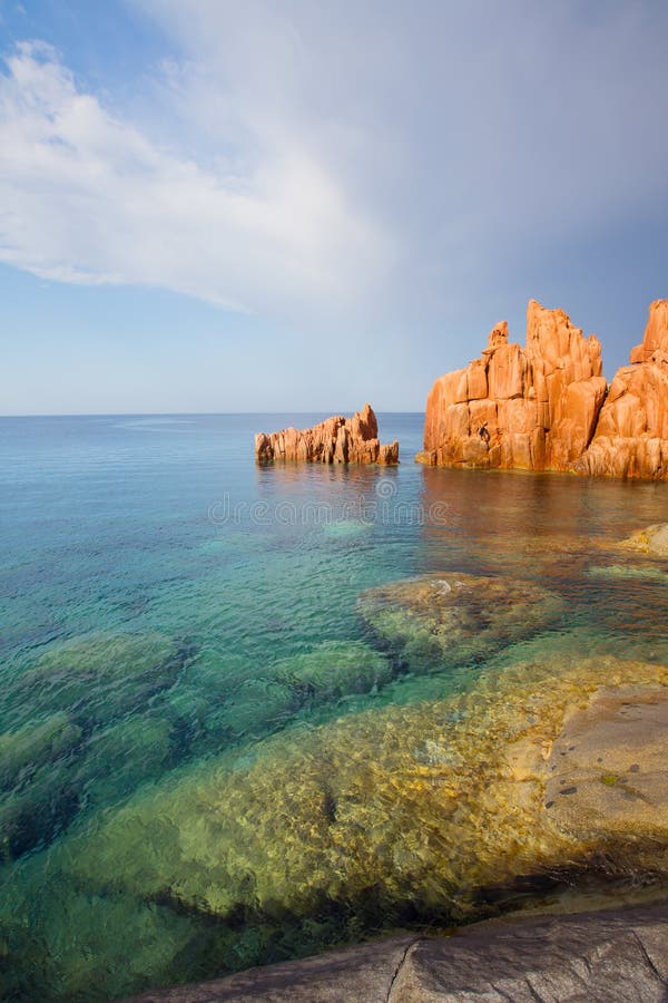 Rocce Rosse, Arbatax, Sardinia Stock Photo - Image of coastwise, azure ...