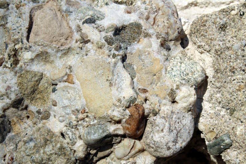 Calcestruzzo Artificiale Della Roccia Del Conglomerato Fotografia Stock ...