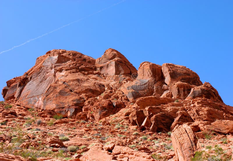 Roccia Rossa Alla Valle Di Fuoco Fotografia Stock - Immagine di rosso ...