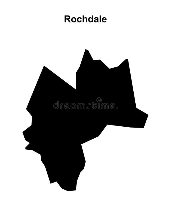 Rochdale outline map stock vector. Illustration of detailed - 360363681