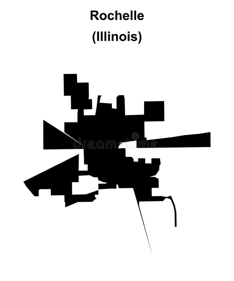Rochelle outline map stock illustration. Illustration of outline ...