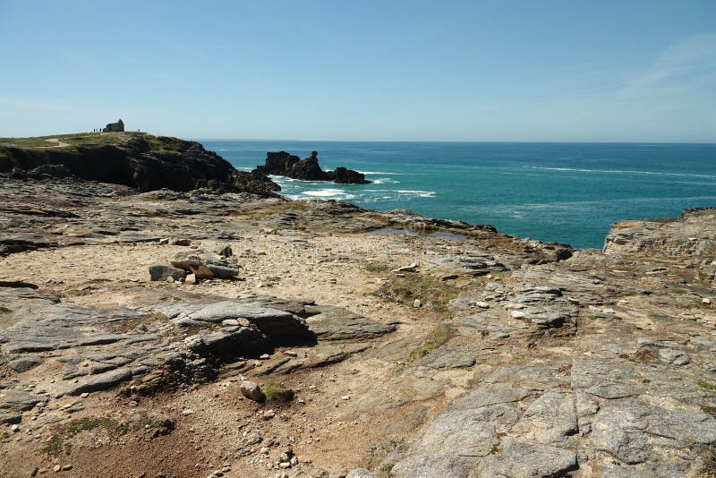 Roches Sur Pointe Du Percho Dans Quiberon, La Bretagne Image stock ...