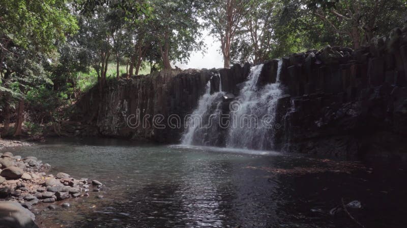 Rochester Falls with Rock and Natural Pool. Waterfall in Mauritius ...