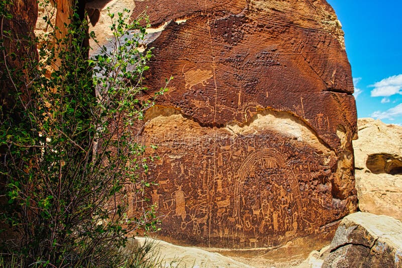 Rochester Panel Petroglyphs in Emery County, Central Utah. Stock Image ...