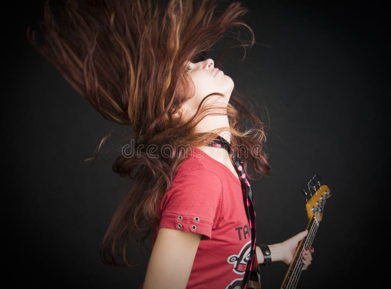 Red haired rock star stock photo. Image of redhair, holding - 15854272