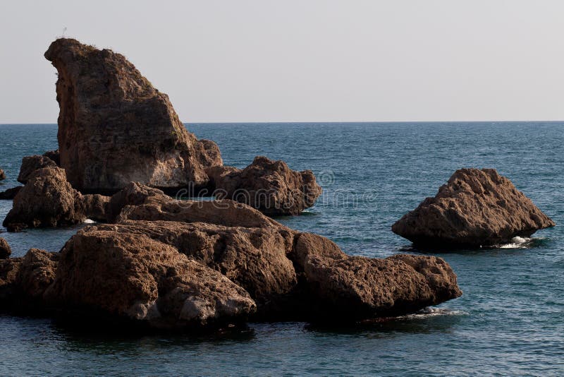 The rock of Aegean Sea stock image. Image of blue, peace - 27198477