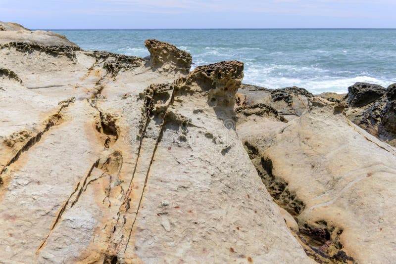 Sandstone Rock Formation Located in Seaside Stock Photo - Image of ...