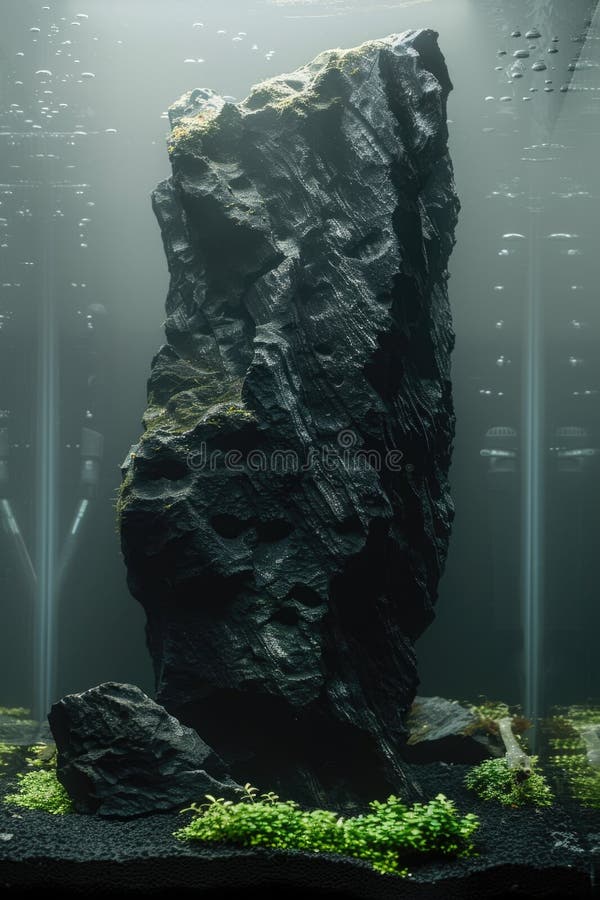 Rock in Aquarium Water stock image. Image of decoration - 374866155