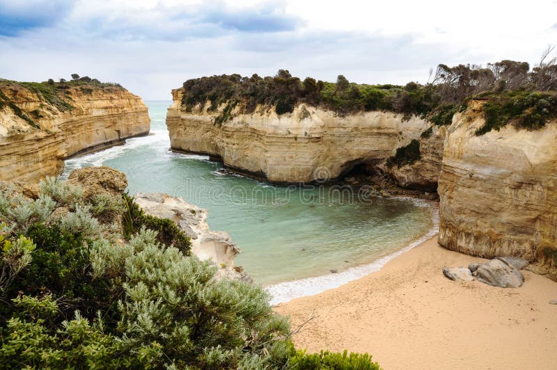 Rock Arch in Great Ocean Road Route in Australia Stock Image - Image of ...