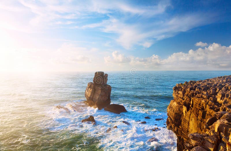 Rock in the Atlantic ocean stock image. Image of landscape - 54879783