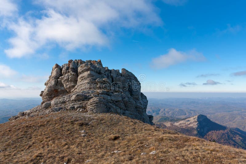 Rock in autumn mountains stock photo. Image of natural - 43879180