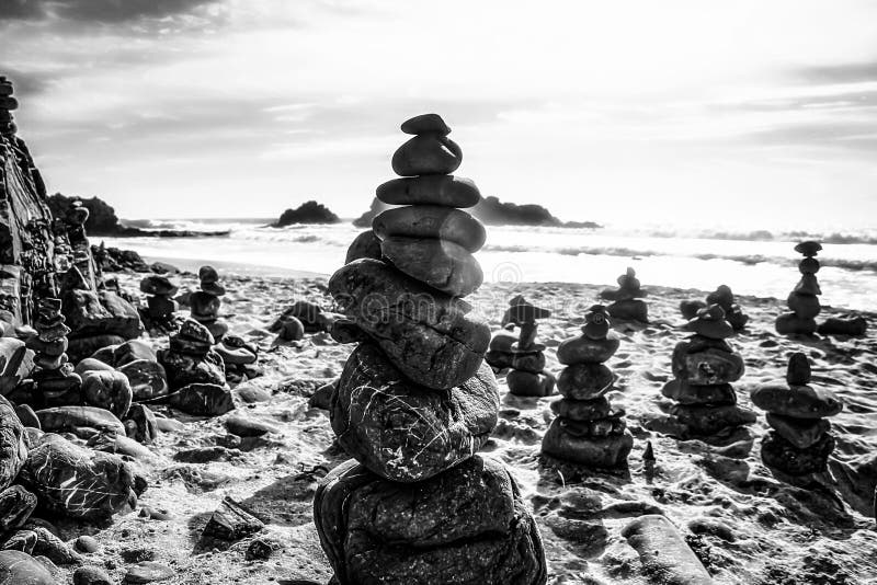 Rock Balancing at the Beach Stock Photo - Image of view, seascape: 62812870
