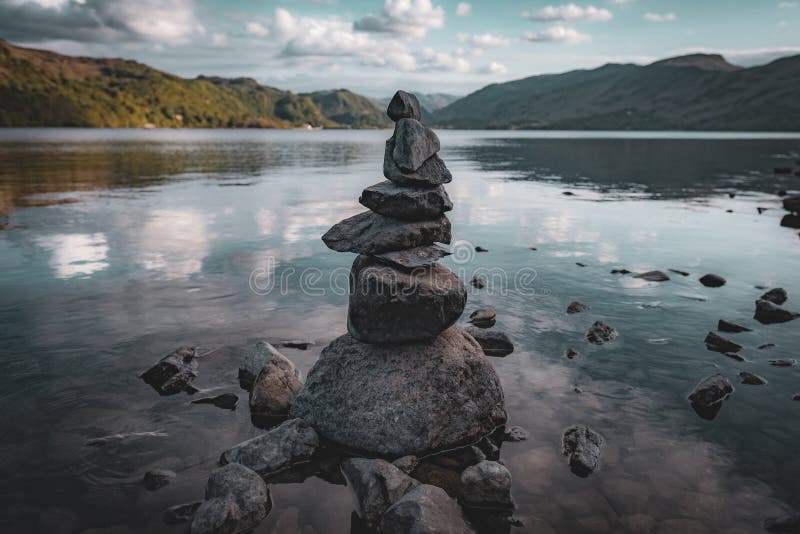Rock Balancing in the Mountains. Stock Image - Image of balance ...