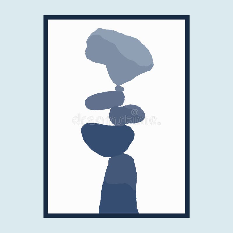Rock Balancing Minimalist Poster Art Stock Vector - Illustration of ...