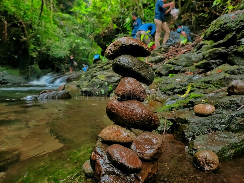 Rock Balancing at the River Stock Photo - Image of balancing, rock: 261937406