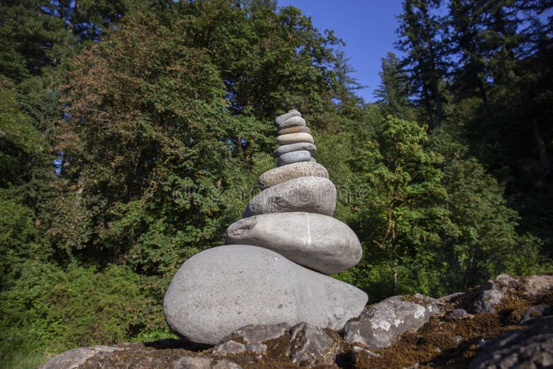 Rock Balancing in the Mountains. Stock Image - Image of balance ...