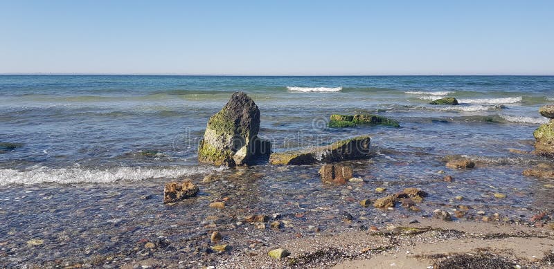 Rock in baltic sea stock image. Image of baltic, wave - 159195391