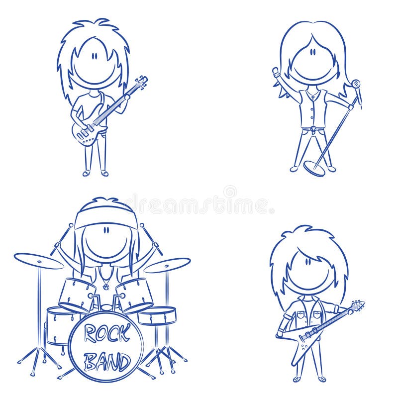 Cartoon rock band icon stock vector. Illustration of cartoon - 17788759
